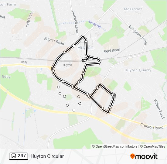 247 Route: Schedules, Stops & Maps - Huyton Circular (Updated)