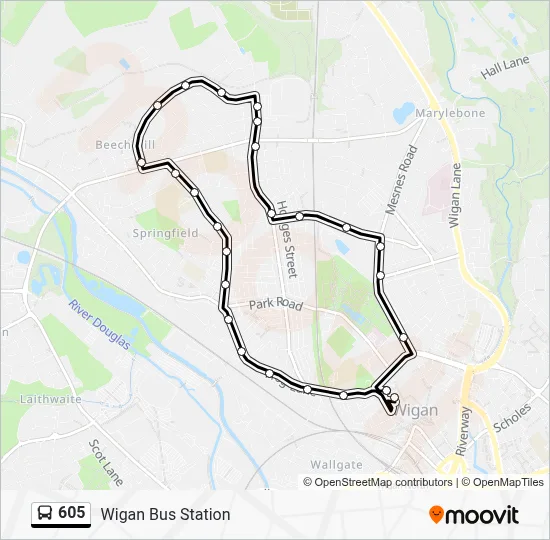 605 Route: Schedules, Stops & Maps - Wigan Bus Station (Updated)