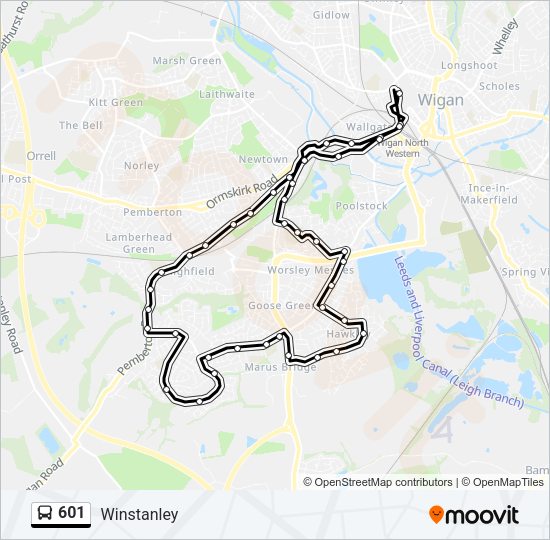 601 Route: Schedules, Stops & Maps - Winstanley (Updated)