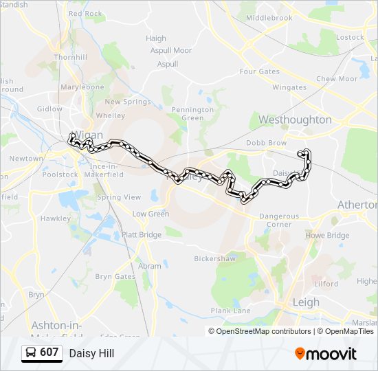 607 Route: Schedules, Stops & Maps - Daisy Hill (Updated)