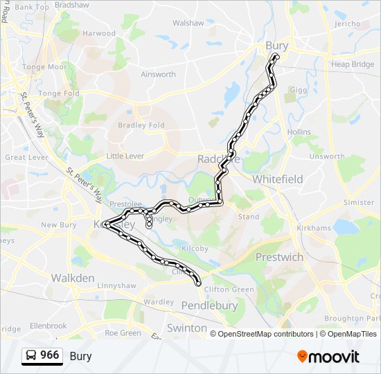 966 Route: Schedules, Stops & Maps - Bury (Updated)