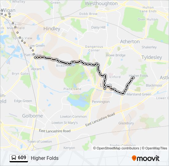 609 Route: Schedules, Stops & Maps - Higher Folds (Updated)
