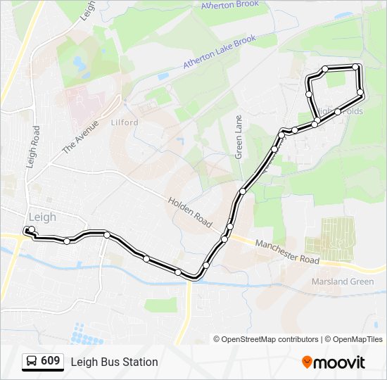 609 Route: Schedules, Stops & Maps - Leigh Bus Station (Updated)