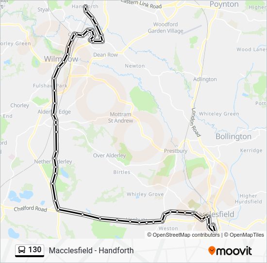 130 Route: Schedules, Stops & Maps - Handforth, Paddock North (Updated)