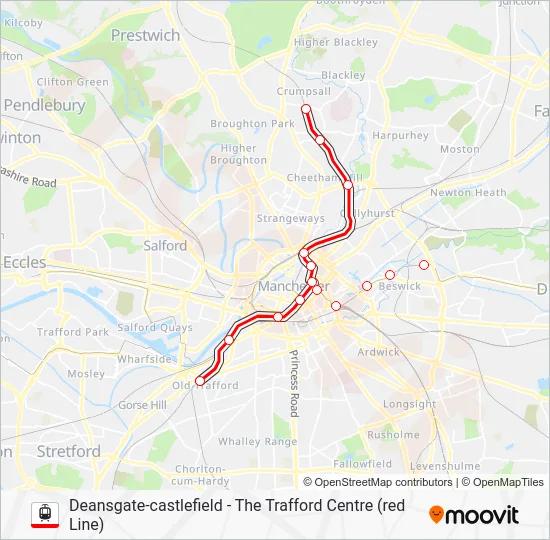 RED LINE Route: Schedules, Stops & Maps - Trafford Bar (Manchester ...