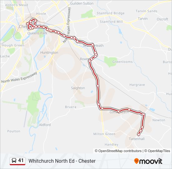 41 Route: Schedules, Stops & Maps - Tattenhall High Street, Post Office ...
