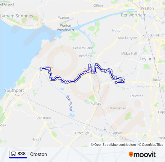 838 Route: Schedules, Stops & Maps - Croston (Updated)