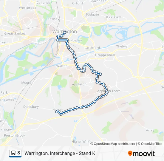 8 Route: Schedules, Stops & Maps - Warrington, Interchange - Stand K ...