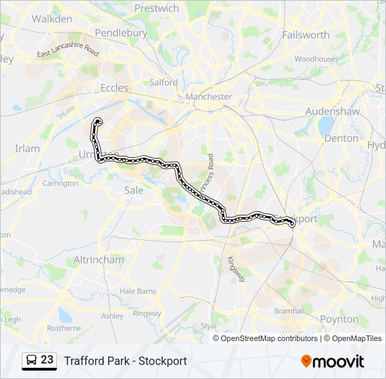 23 Route: Schedules, Stops & Maps - The Trafford Centre Bus Station ...