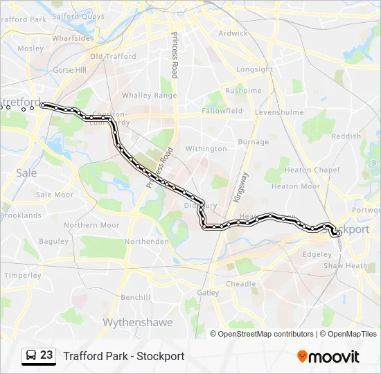 23 Route: Schedules, Stops & Maps - Stockport Interchange (Updated)