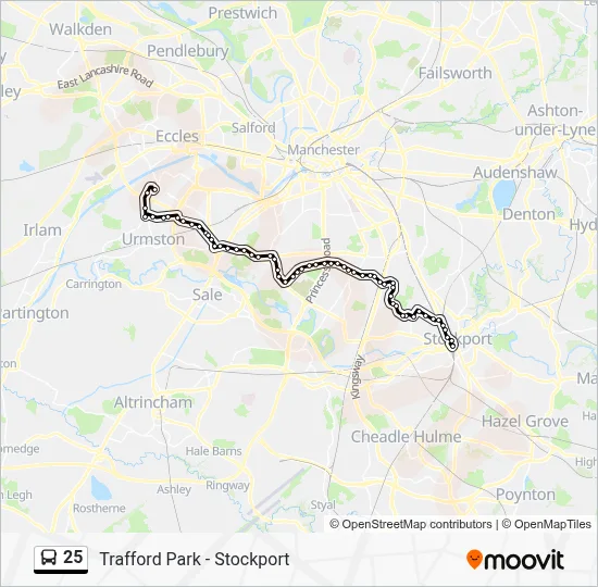 25 Route: Schedules, Stops & Maps - The Trafford Centre Bus Station ...