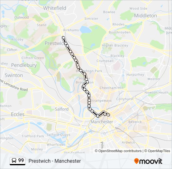 99 Route: Schedules, Stops & Maps - Shudehill (Updated)