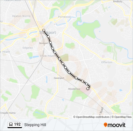 192 Route: Schedules, Stops & Maps - Stepping Hill (Updated)