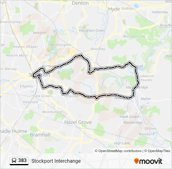383 Route: Schedules, Stops & Maps - Stockport Interchange (Updated)