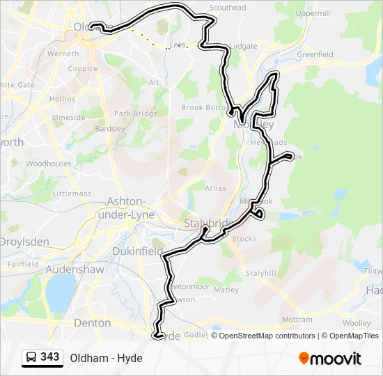 343 Route: Schedules, Stops & Maps - Hyde Bus Station (Updated)