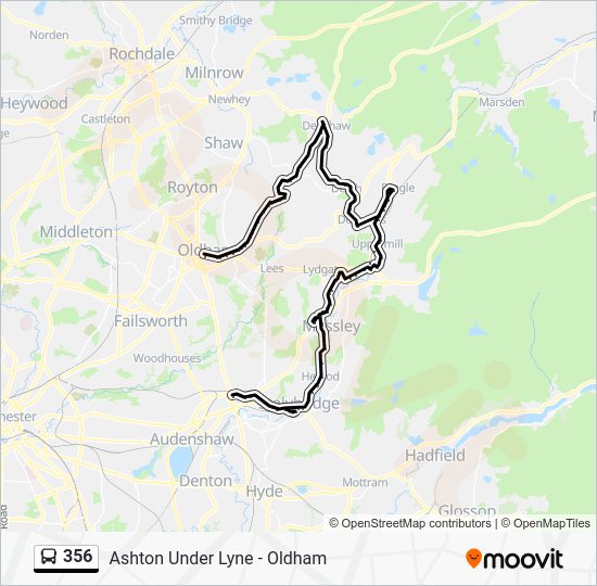 356 Route: Schedules, Stops & Maps - Ashton-Under-Lyne Interchange ...