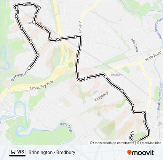 W3 Route: Schedules, Stops & Maps - Werneth School (Updated)