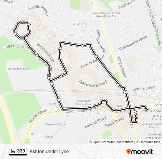339 Route: Schedules, Stops & Maps - Ashton-Under-Lyne Interchange ...