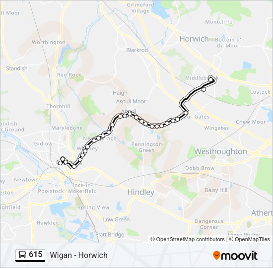 615 Route: Schedules, Stops & Maps - Wigan (Updated)