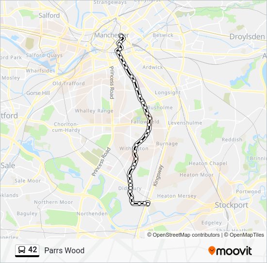 42 Route: Schedules, Stops & Maps - Parrs Wood (Updated)