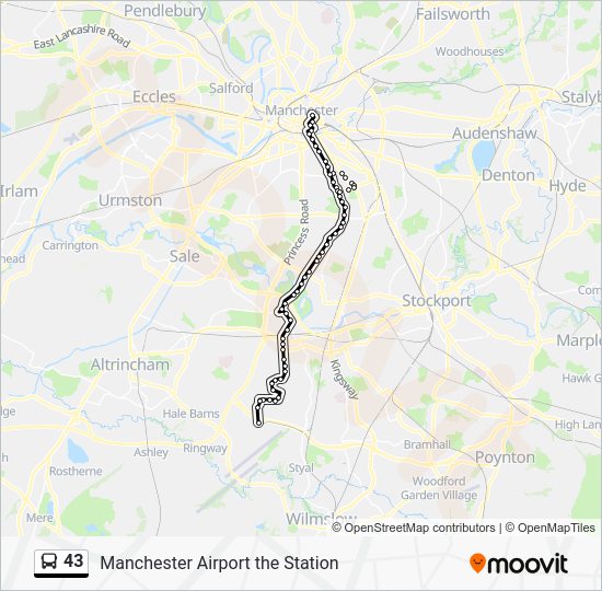 43 Route: Schedules, Stops & Maps - Manchester Airport the Station ...