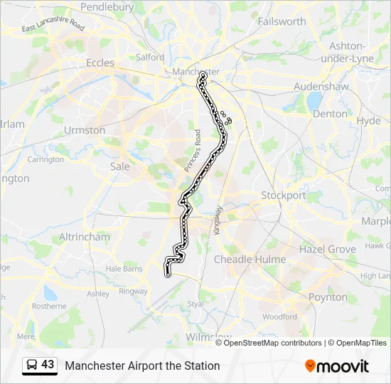 43 Route: Schedules, Stops & Maps - Manchester Airport the Station ...