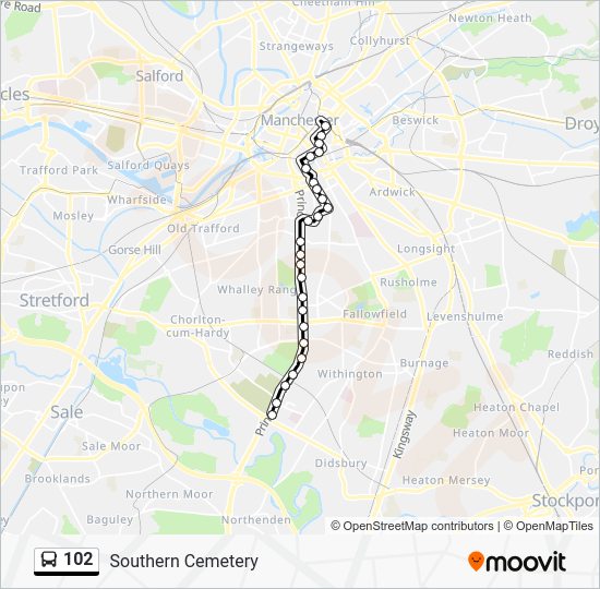 102 Route: Schedules, Stops & Maps - Southern Cemetery (Updated)