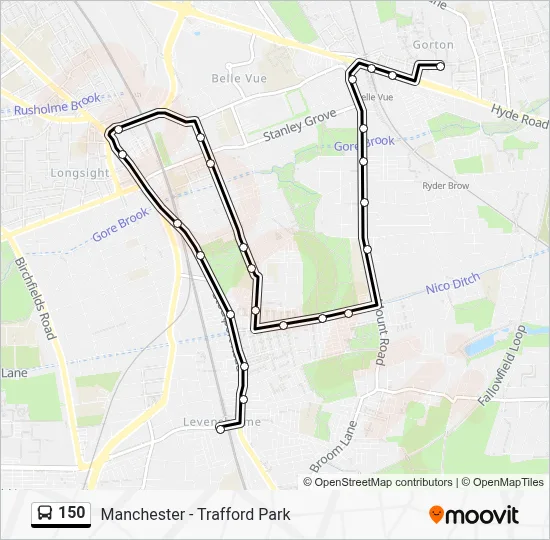 150 Route: Schedules, Stops & Maps - Levenshulme Station (Updated)