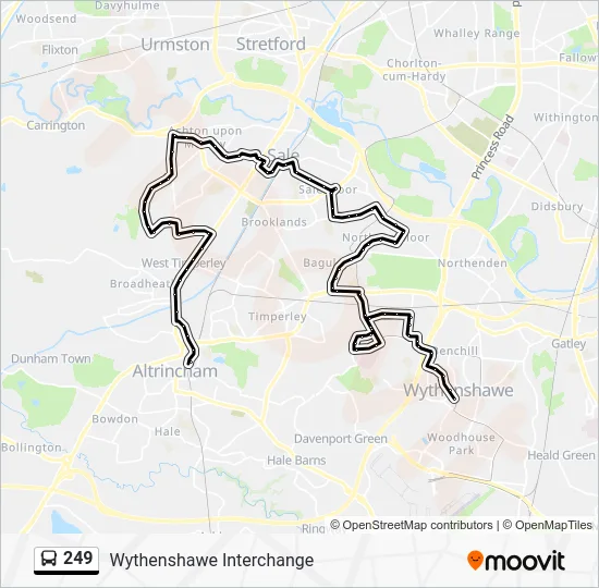 249 Route: Schedules, Stops & Maps - Wythenshawe Interchange (Updated)