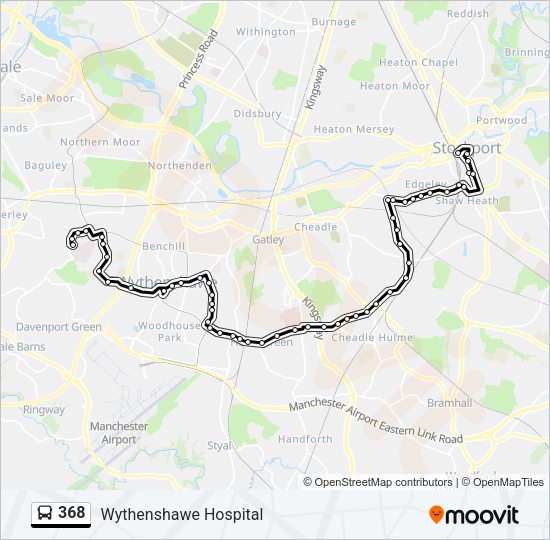 368 Route: Schedules, Stops & Maps - Wythenshawe Hospital (Updated)