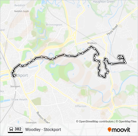 382 Route: Schedules, Stops & Maps - Romiley Station (Updated)