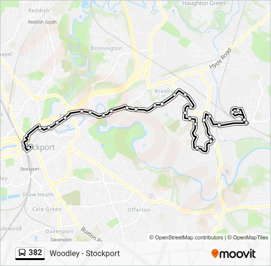 382 Route: Schedules, Stops & Maps - Romiley Station (Updated)