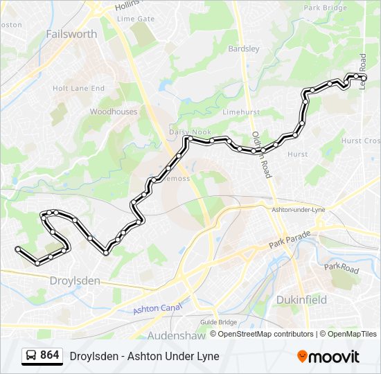 864 Route: Schedules, Stops & Maps - Lily Lanes (Updated)