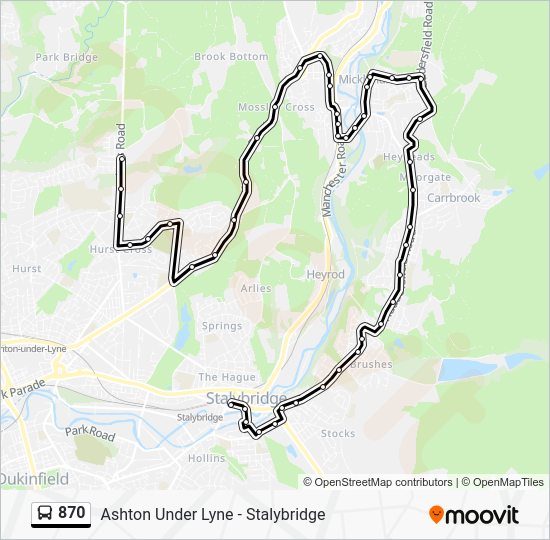 870 Route: Schedules, Stops & Maps - Stalybridge Bus Station (Updated)