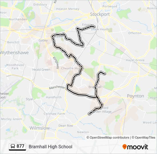 877 Route: Schedules, Stops & Maps - Bramhall High School (Updated)