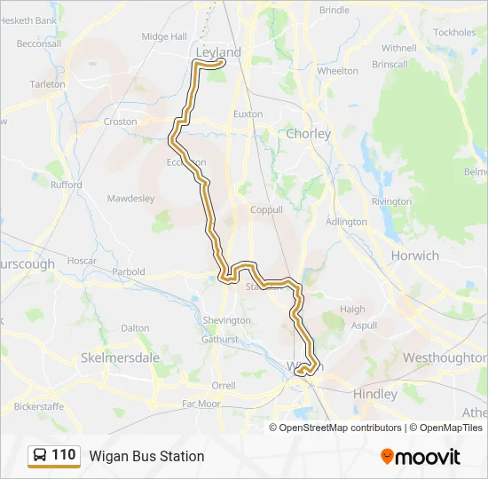 110 Route: Schedules, Stops & Maps - Wigan Bus Station (Updated)