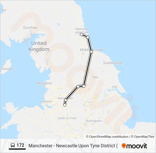 172 Route: Schedules, Stops & Maps - Manchester Airport, Manchester ...