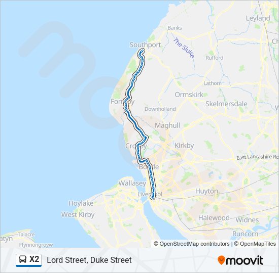 x2 Route: Schedules, Stops & Maps - Lord Street, Duke Street (Updated)