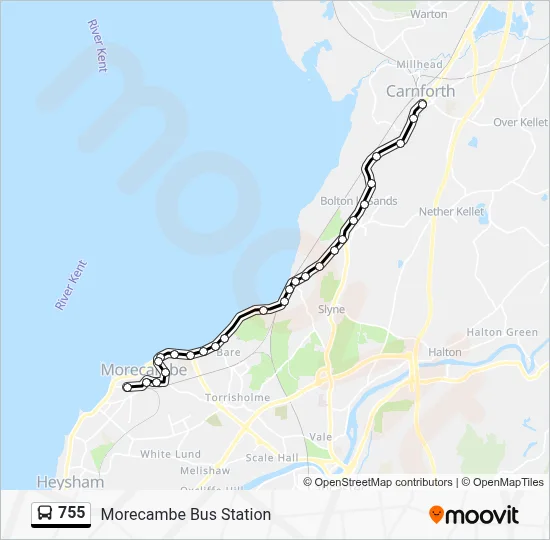 755 Route: Schedules, Stops & Maps - Morecambe Bus Station (Updated)