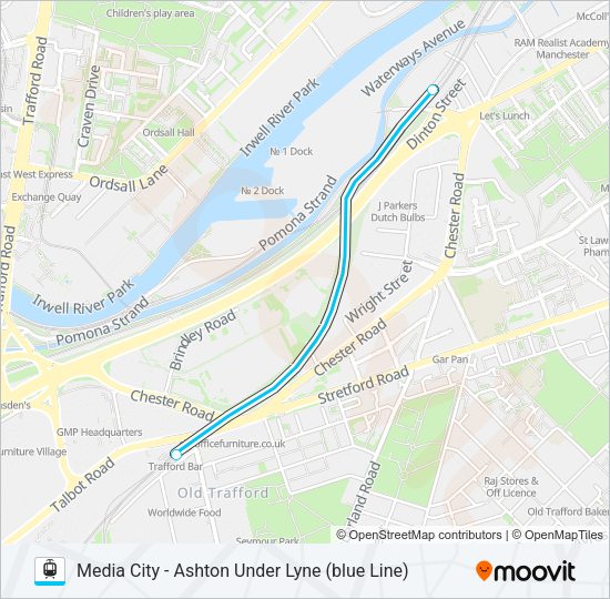 blue line Route: Schedules, Stops & Maps - Trafford Bar (Manchester ...