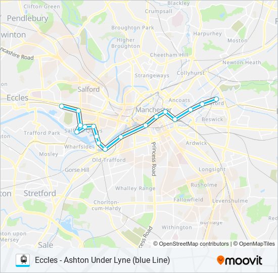 blue line Route: Schedules, Stops & Maps - Etihad Campus (Manchester ...