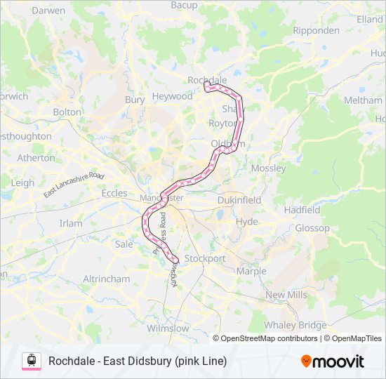 pink line Route: Schedules, Stops & Maps - East Didsbury (Manchester ...