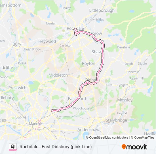 pink line Route: Schedules, Stops & Maps - Rochdale Town Centre ...