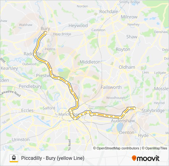 yellow line Route: Schedules, Stops & Maps - Ashton-Under-Lyne ...