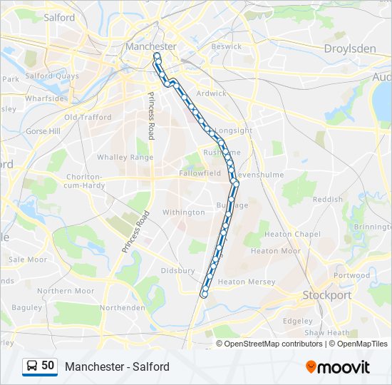 50 Route: Schedules, Stops & Maps - Manchester City Centre (Updated)