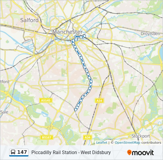 147 Route: Schedules, Stops & Maps - West Didsbury