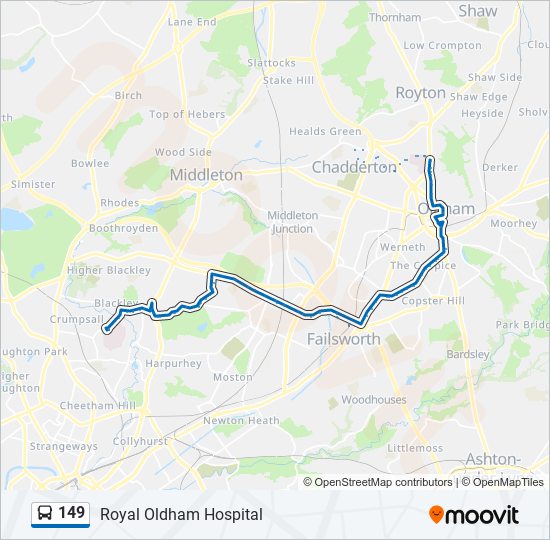 149 Route Schedules Stops Maps Royal Oldham Hospital Updated 149 Route Schedules Stops Maps Royal Oldham Hospital Updated