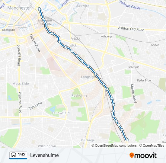 192 Route: Schedules, Stops & Maps - Levenshulme (Updated)