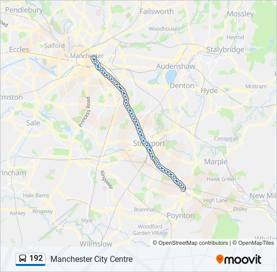 192 Route: Schedules, Stops & Maps - Manchester City Centre (Updated)
