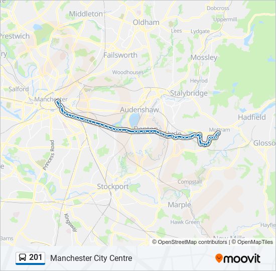 201 Route: Schedules, Stops & Maps - Manchester City Centre (Updated)